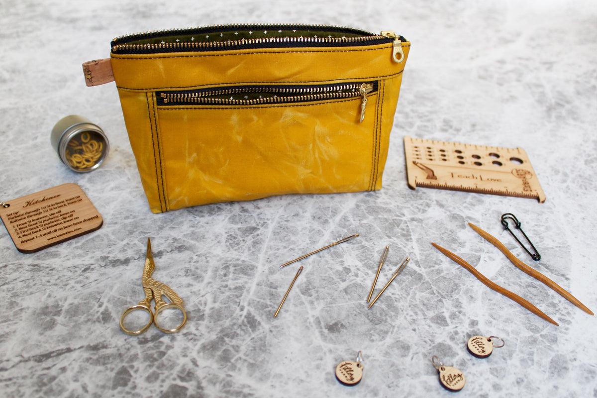 Yellow Waxed Canvas Devon Pouch – yarnmonster